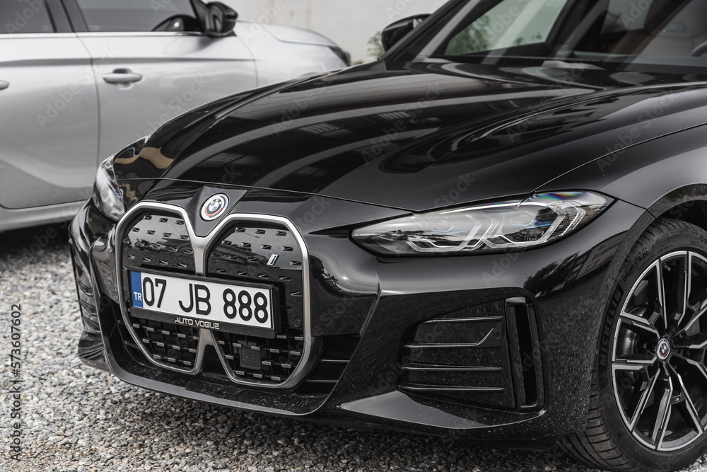 Side, Turkey – February 04 2023: black BMW 4-series car side view ...