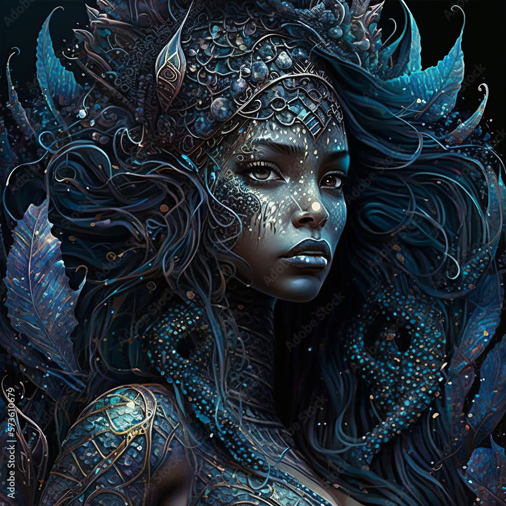 Concept Fantasy Art of a Siren Queen - AI Generated Stock Illustration ...