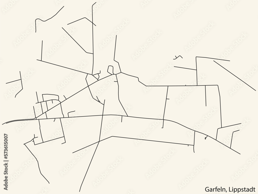 Detailed hand-drawn navigational urban street roads map of the GARFELN ...