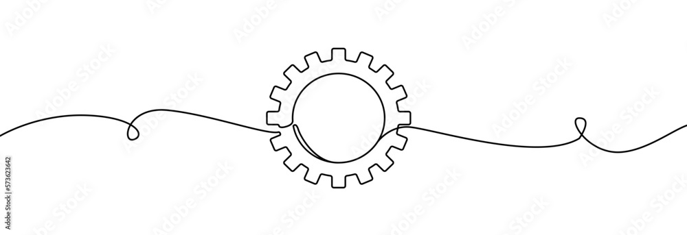 Gear one line drawing .Gear wheel one continuous line drawing ...
