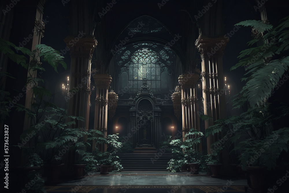 The Inside of a Gothic Old Cathedral Maximalist Interior Design - AI ...