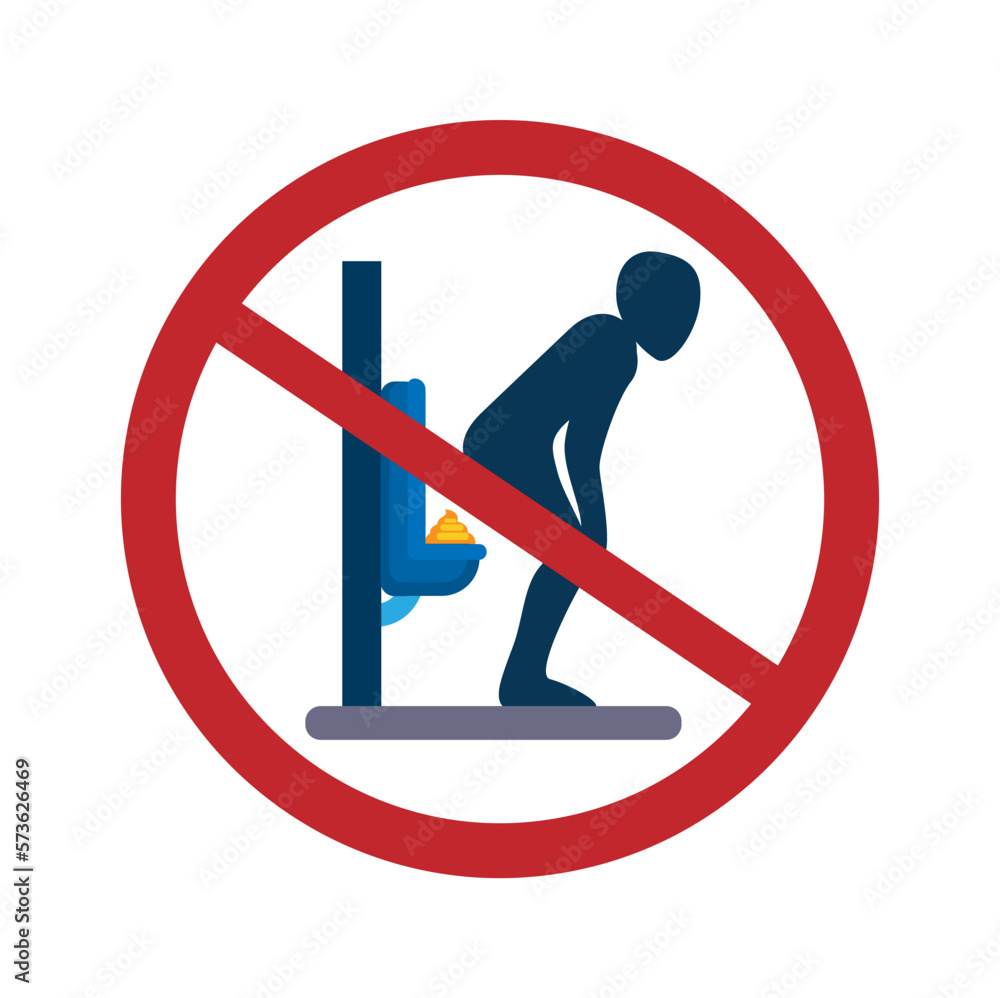 Toilet warning sign do not pooping at the urinoir. Poop in Urinal ...