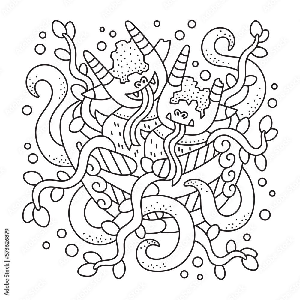 Two little gargoyles. Funny fantasy creature. Fairy tale statue ...