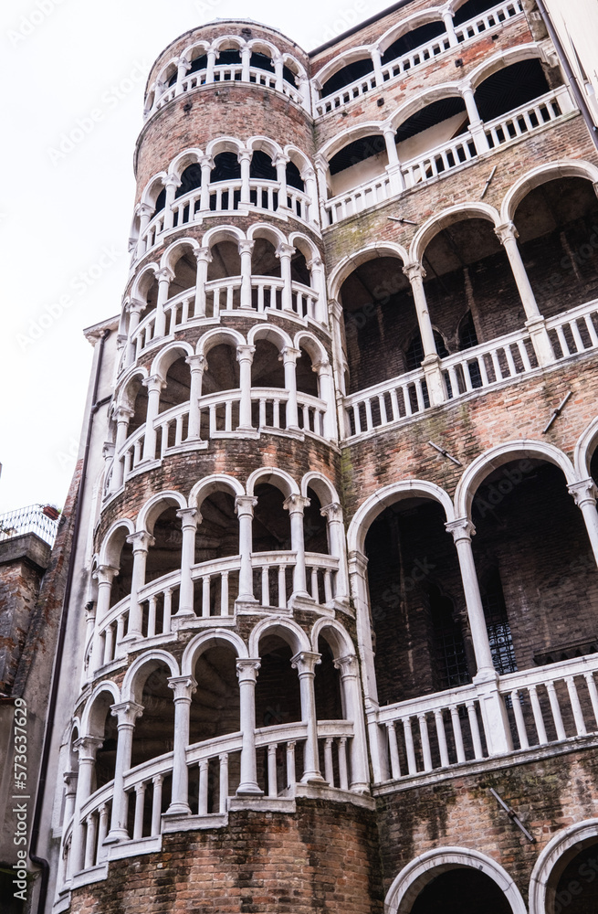 Graceful Staircases & Arches Of The Scala Contarini Tower Stock Photo ...