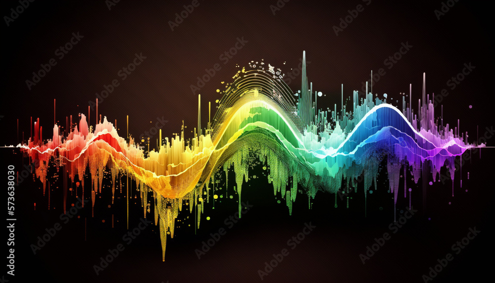 Rainbow sound wave generative AI Stock Illustration | Adobe Stock
