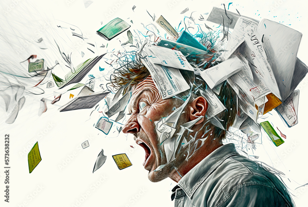 Generative AI illustration of Angry head with furious expression ...