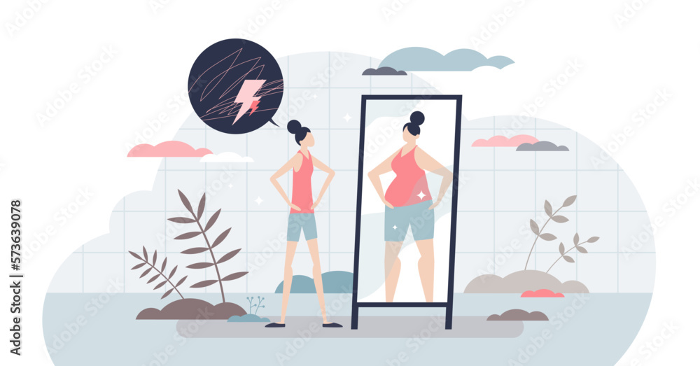 Eating disorder as mental overweight appearance problem tiny person ...
