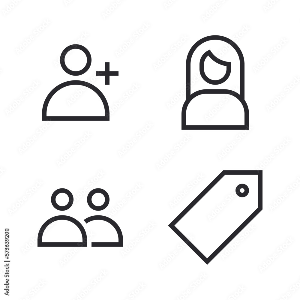 User Interface icons set. Add user, girl, group, label. Perfect for ... User Interface icons set. Add user, girl, group, label. Perfect for ...