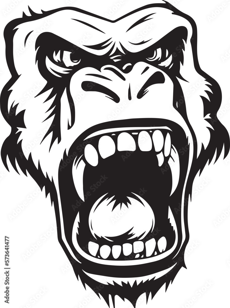Photo & Art Print Angry monkey gorilla face, monkey face, SVG Vector ...