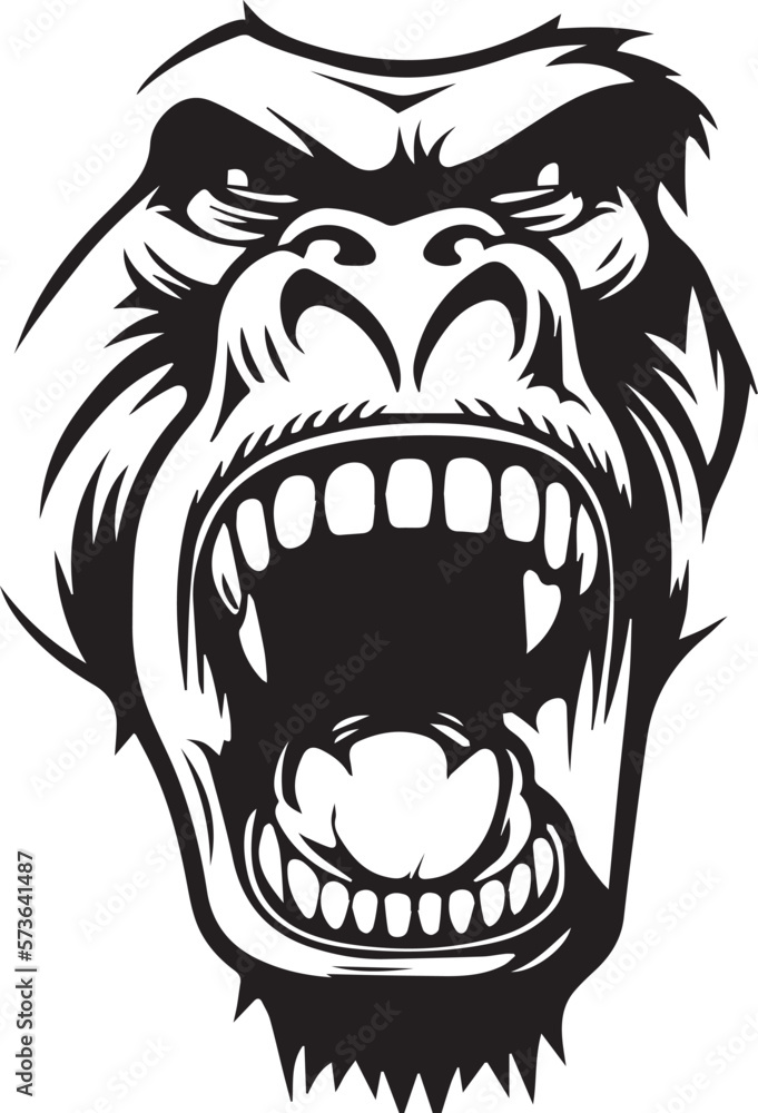 Vetor de Angry monkey gorilla face, monkey face, SVG Vector do Stock ...