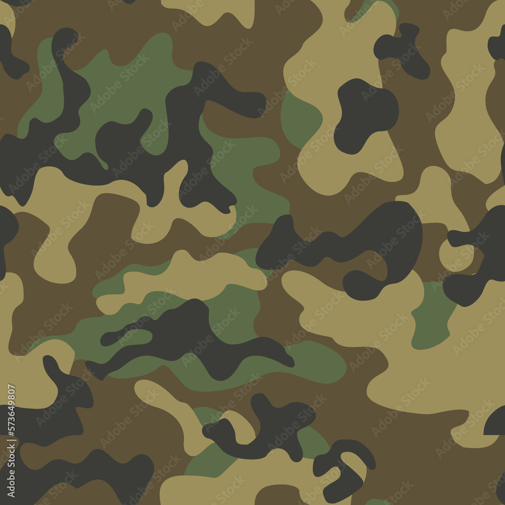 Seamless army camouflage pattern, military fabric texture, vector ...