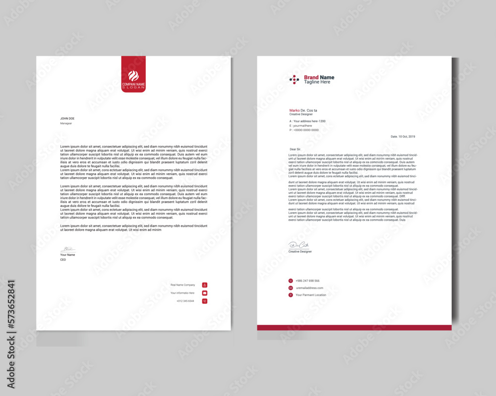 Corporate modern letterhead design template creative modern letterhead ...