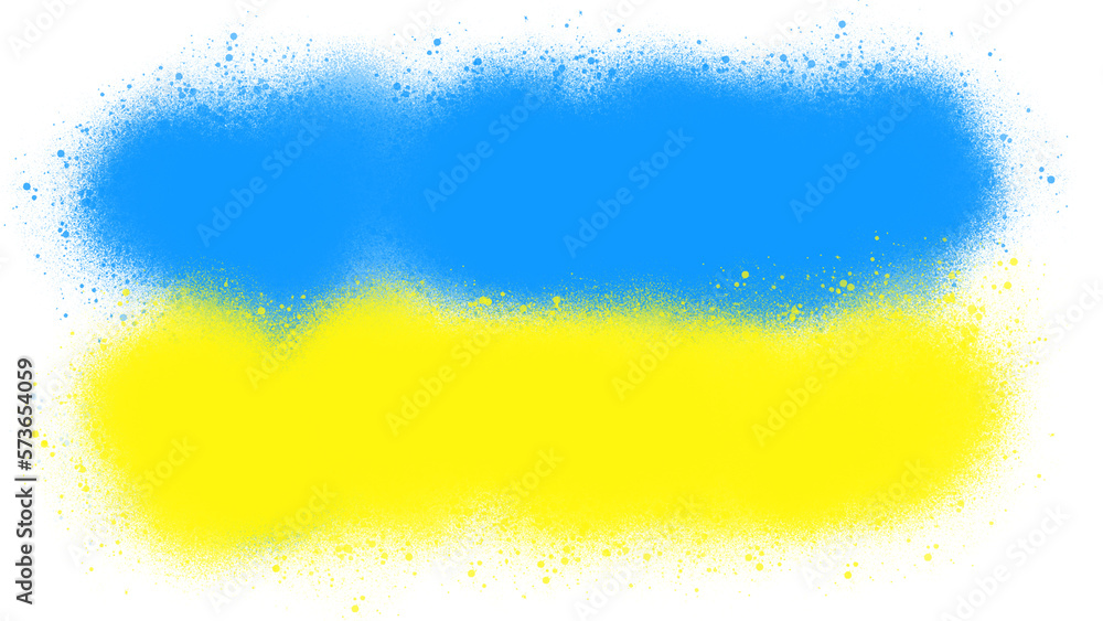 Ukrainian flag colors brushstrokes painting background title cover ...