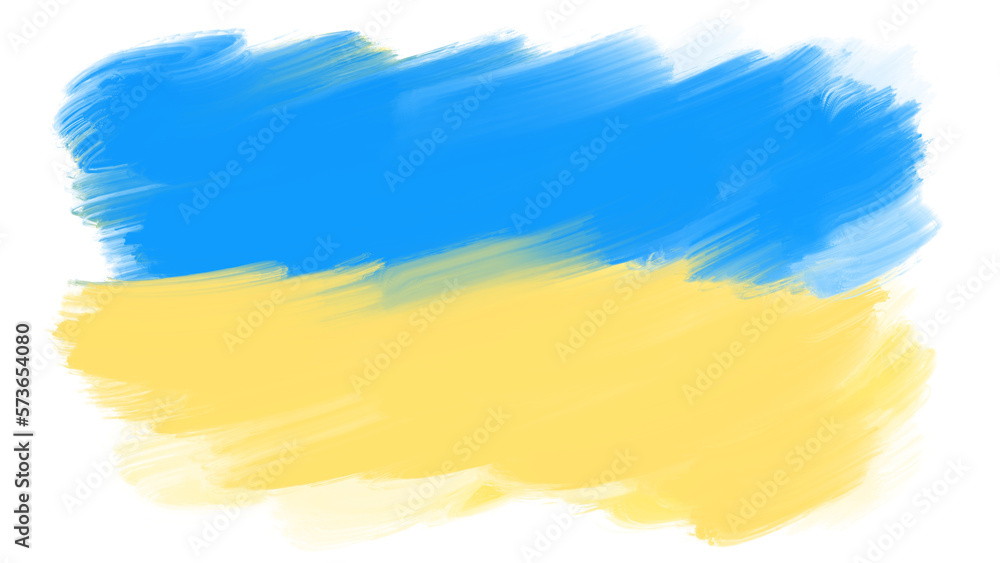 Ukrainian flag colors expressive brushstrokes painting background title ...