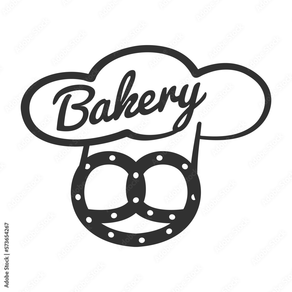 Bakery logo in flat style. bakery black white emblems. Stock Vector ...