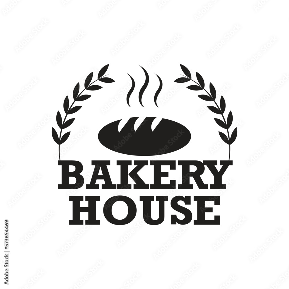 Bakery logo in flat style. bakery black white emblems. Stock Vector ...