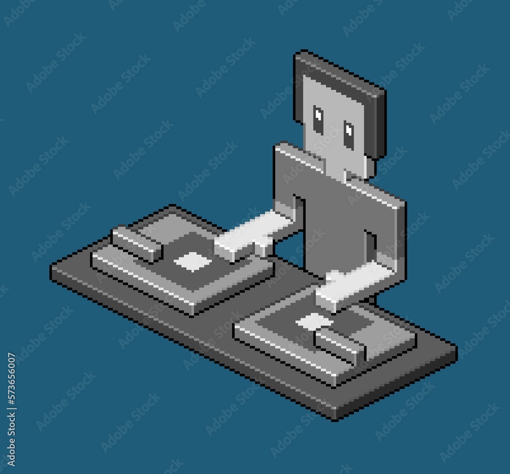 Pixel art DJ / disc-jockey Stock Illustration | Adobe Stock