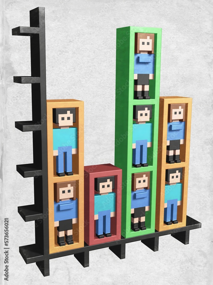 People statistics graph Stock Illustration | Adobe Stock