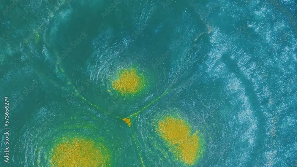 A moving pulsating fantasy. Liquid azure blue sparkling liquid ...