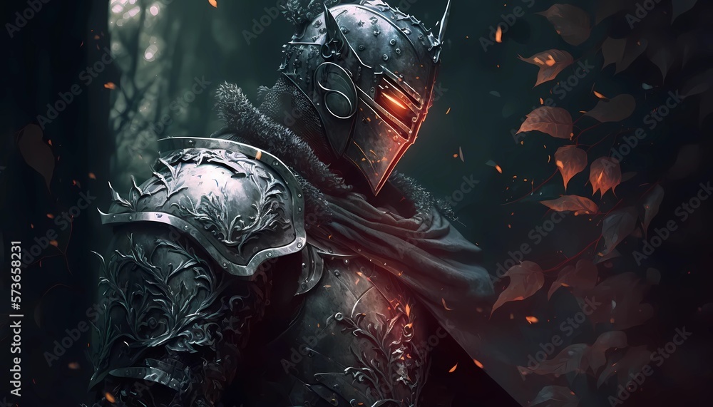 Medieval Warfare: Digital Art Illustration of Knights and Armor ...