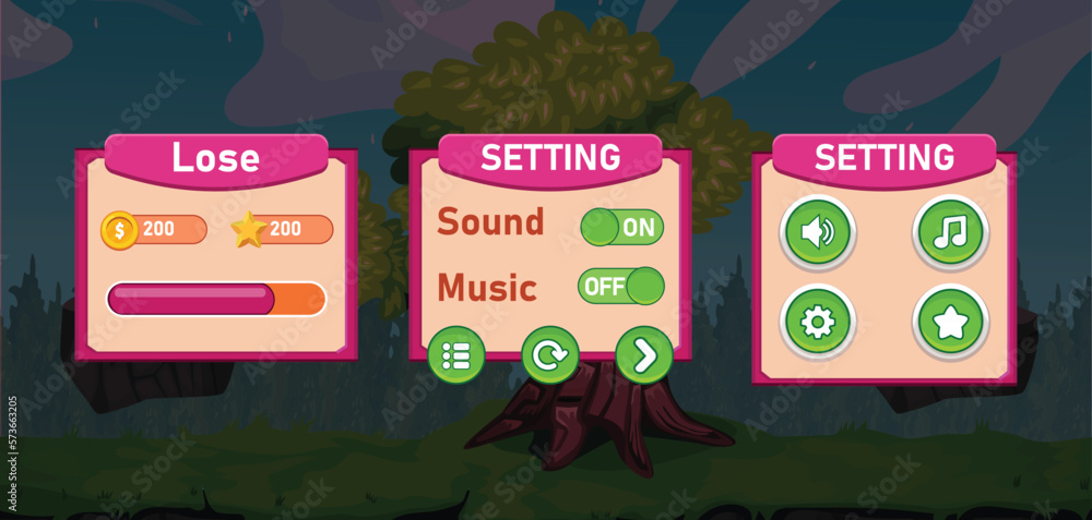 List of mobile games , Game UI kit , user interface ui - ux Stock ...