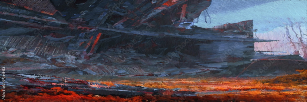 Abandoned futuristic city in ruins. Time after humans. World without ...