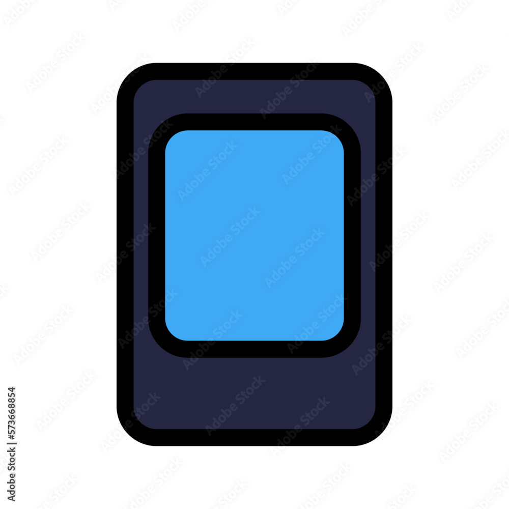 Tablet icon line isolated on white background. Black flat thin icon on ...