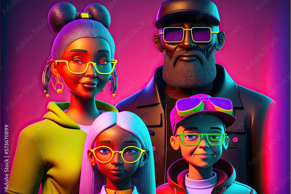 Metaverse Avatar, Embody Yourself in the Metaverse. 3d neon digatal ...