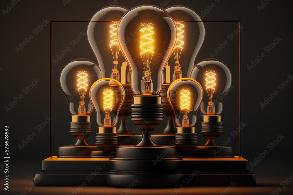 Edison bulbs for modern industrial design with warm lighting. Created ...