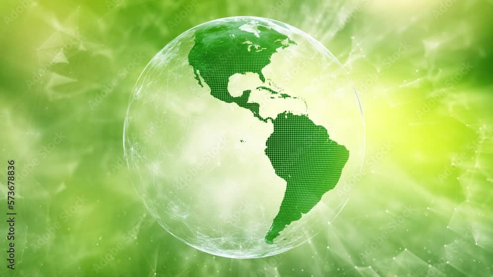 Stockvideon Green concept environment world map seamless loop ...