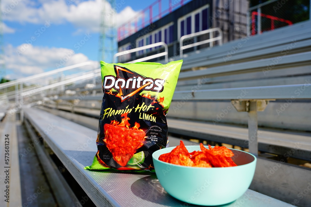 Doritos Flamin' Hot Limon Flavored Tortilla Chips, 9.75 oz Bag Stock ...