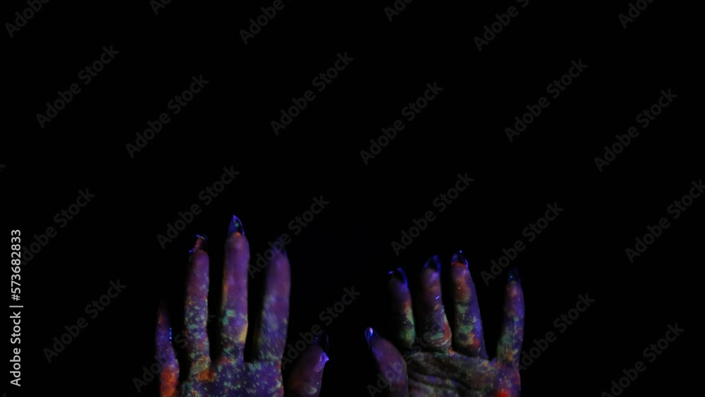 Modern psychedelic creative element with human palm for posters ...