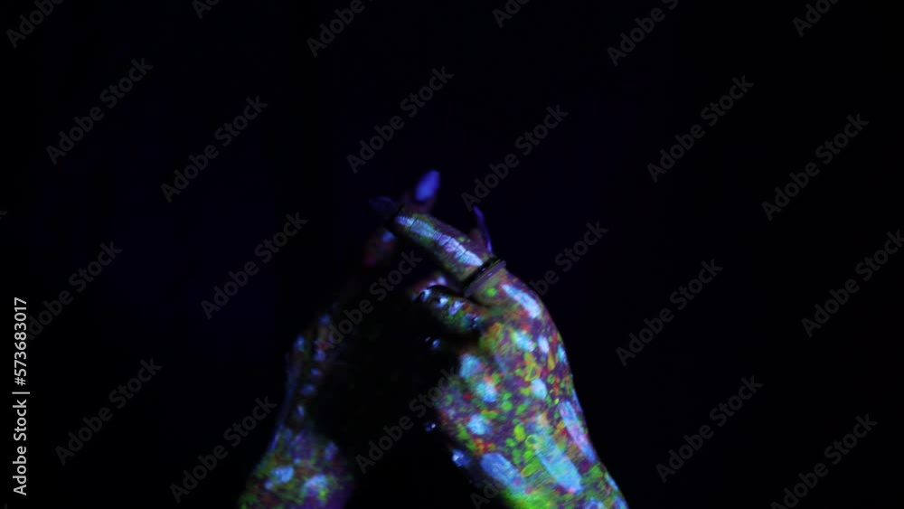 Modern psychedelic creative element with human palm for posters ...