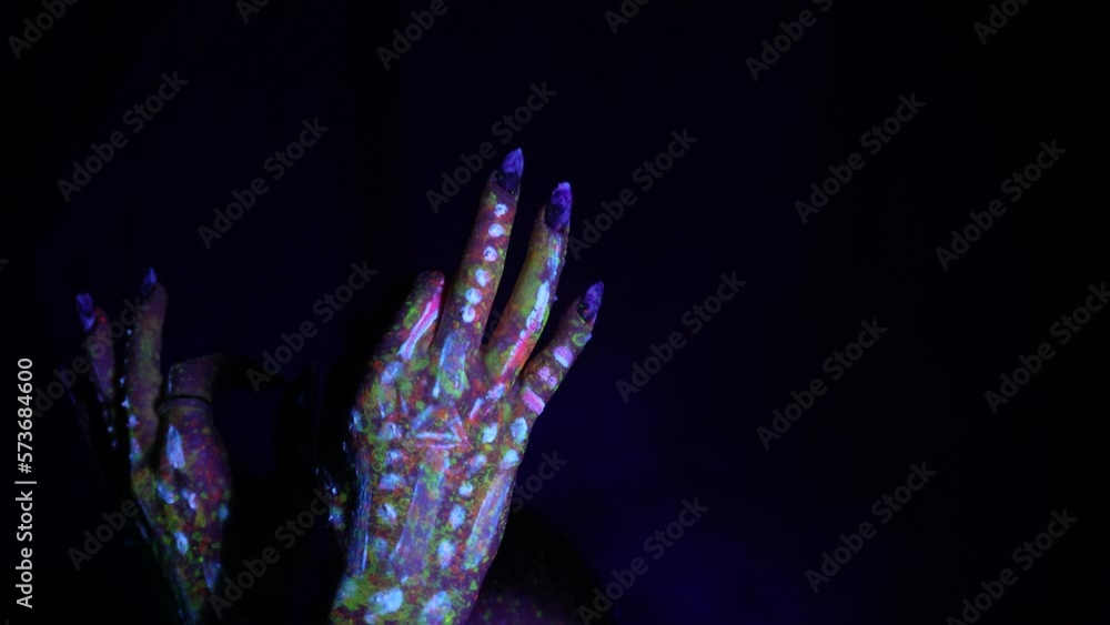 Modern psychedelic creative element with human palm for posters ...