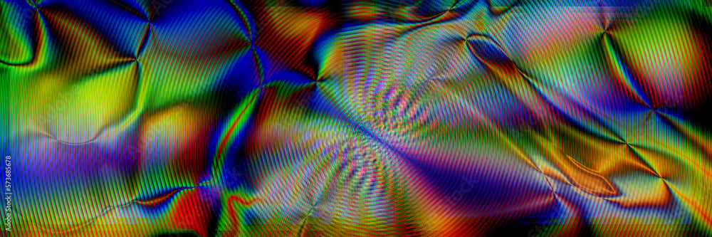 Digital glitch and distortion noise effect panoramic banner. Futuristic ...