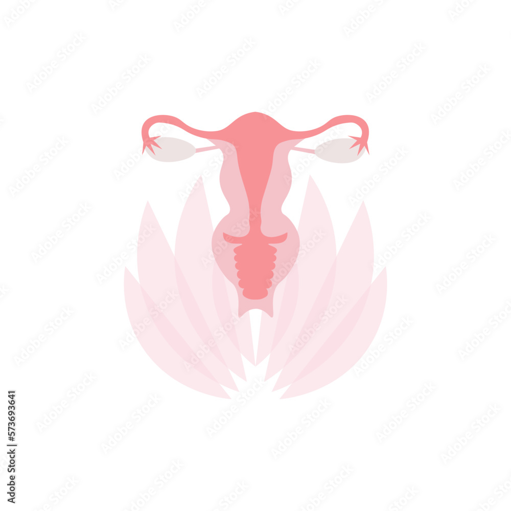 Beautiful female reproductive system in flower petals. Women's ...
