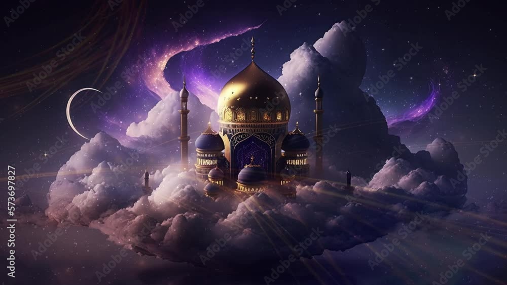 animated islamic background , ramadan mosque UHD 4K 30 fps AI ...
