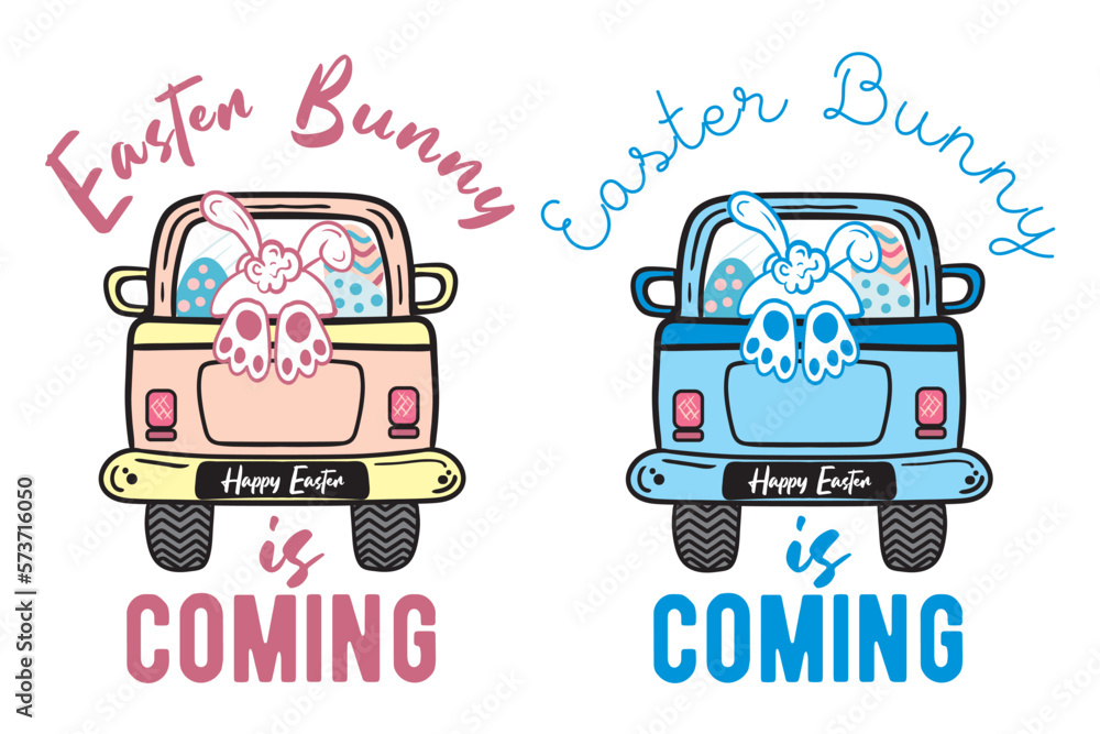 Easter bunny is coming with truck Svg, Easter Truck Svg, Truck Svg ...