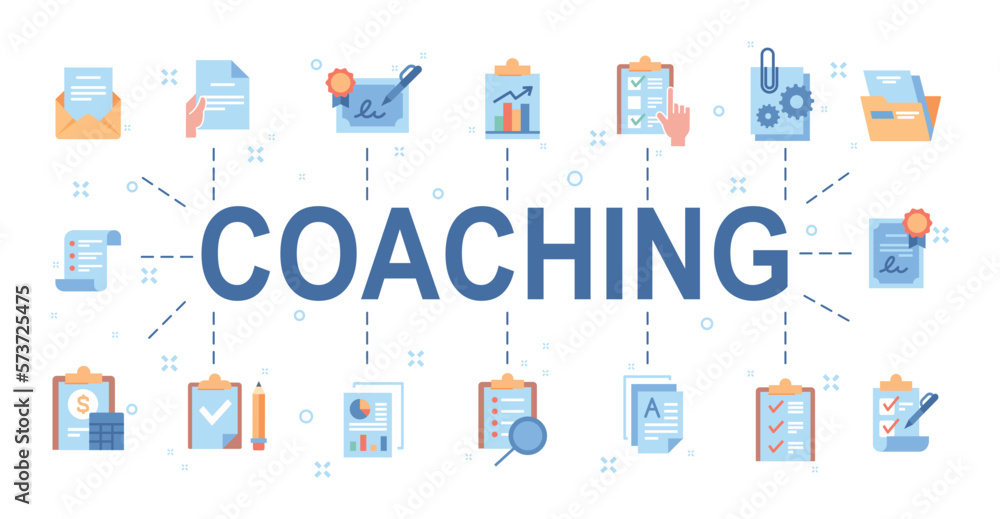 Coaching banner concept. Education and training, selfdevelopment ...