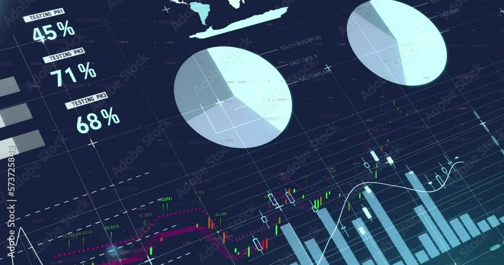 Animation Of Statistical Data Processing Over Grid Network Against Blue