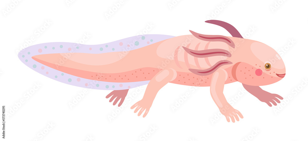 Cartoon cute joy axolotl Stock Illustration | Adobe Stock