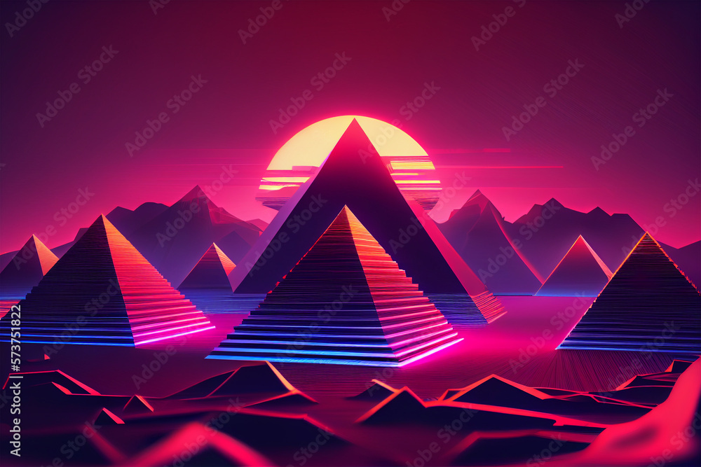 background with pyramids Stock Illustration | Adobe Stock