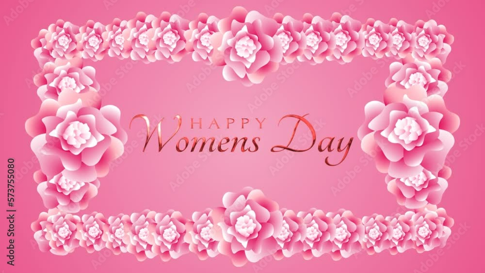 Happy Womens Day Animated Text In Pink Color Great For International