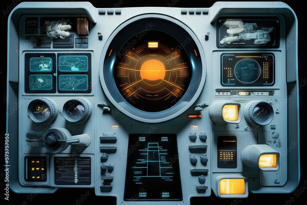 Spaceship Control Panel from Command Center in the space through ...