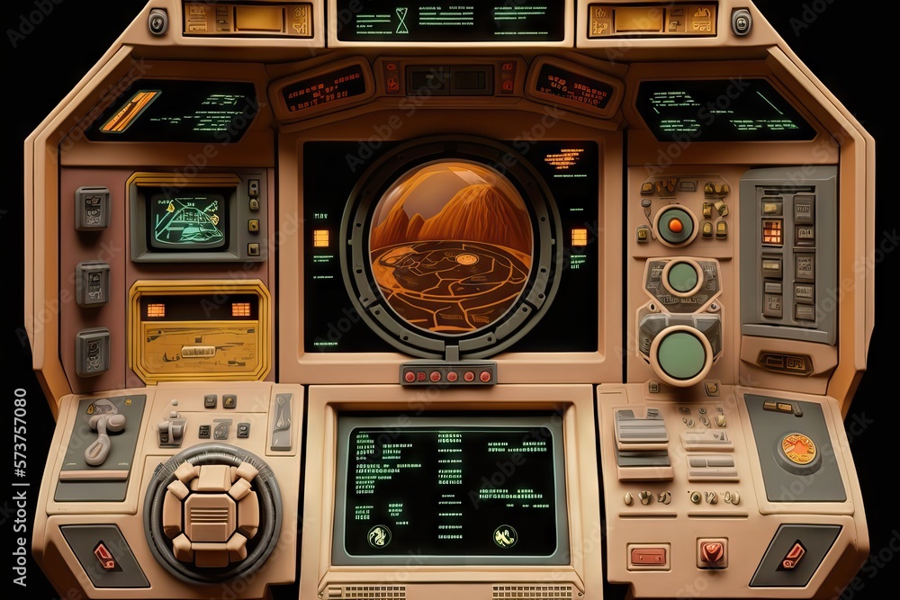 Spaceship Control Panel from Command Center in the space through ...