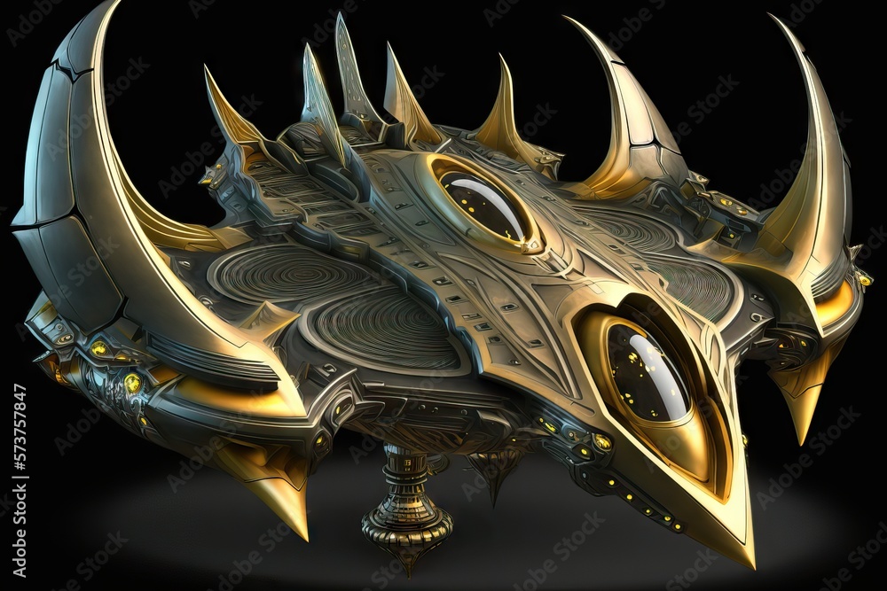 Alien Spaceship, BioMechanical System, With biological structure but ...