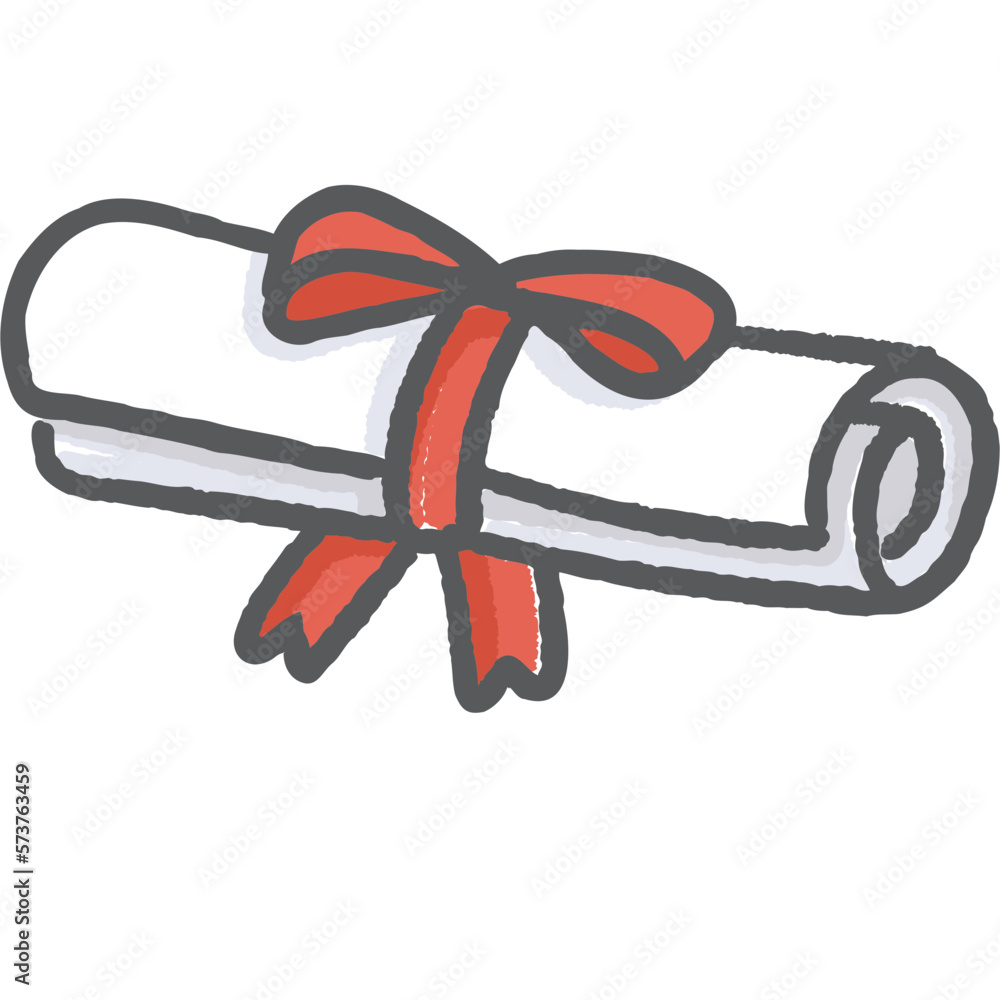 graduated certificate sketch line drawing vector illustration for ...