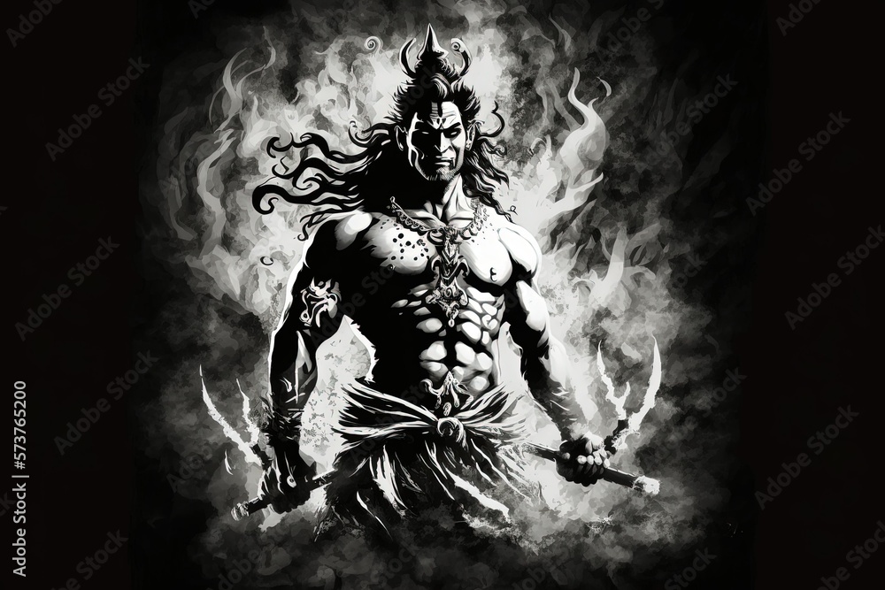 Shiv, the Hindu god of destruction, is depicted here as a spiritually ...