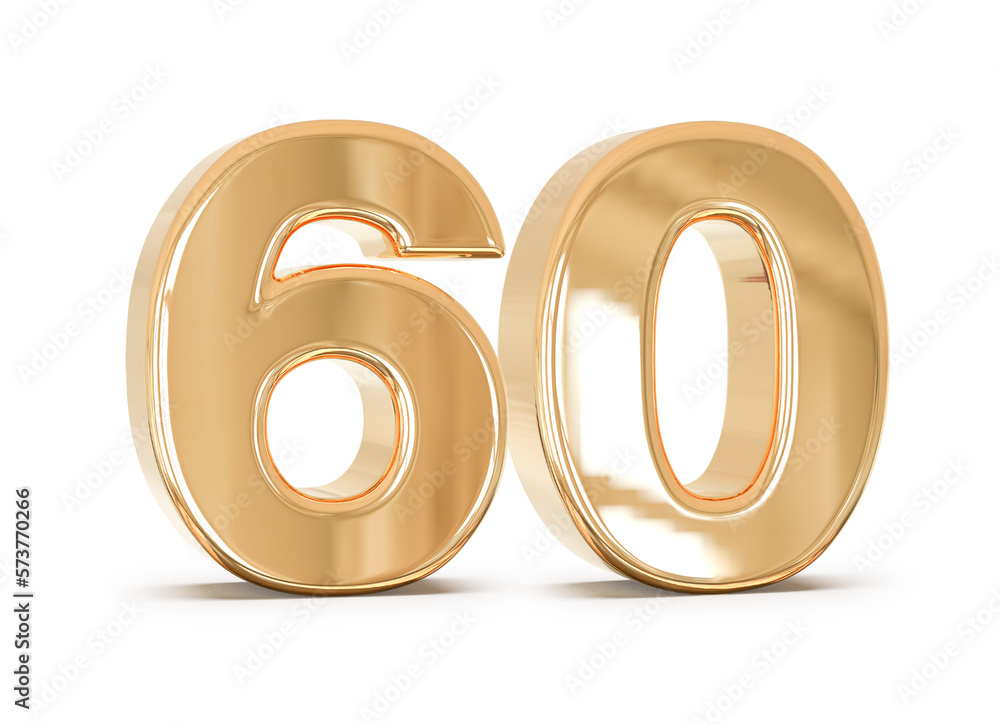 3d gold number 60 with Generative AI Stock Illustration | Adobe Stock
