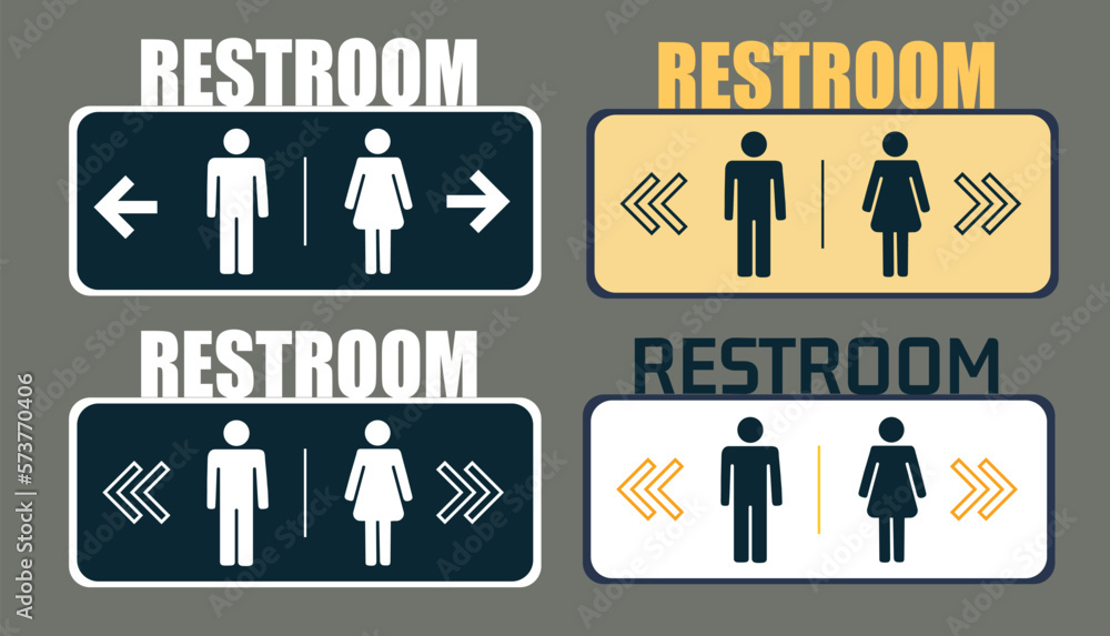 Restroom Sign Vector, Toilet Signboard Vector, Bathroom Vector Stock ...